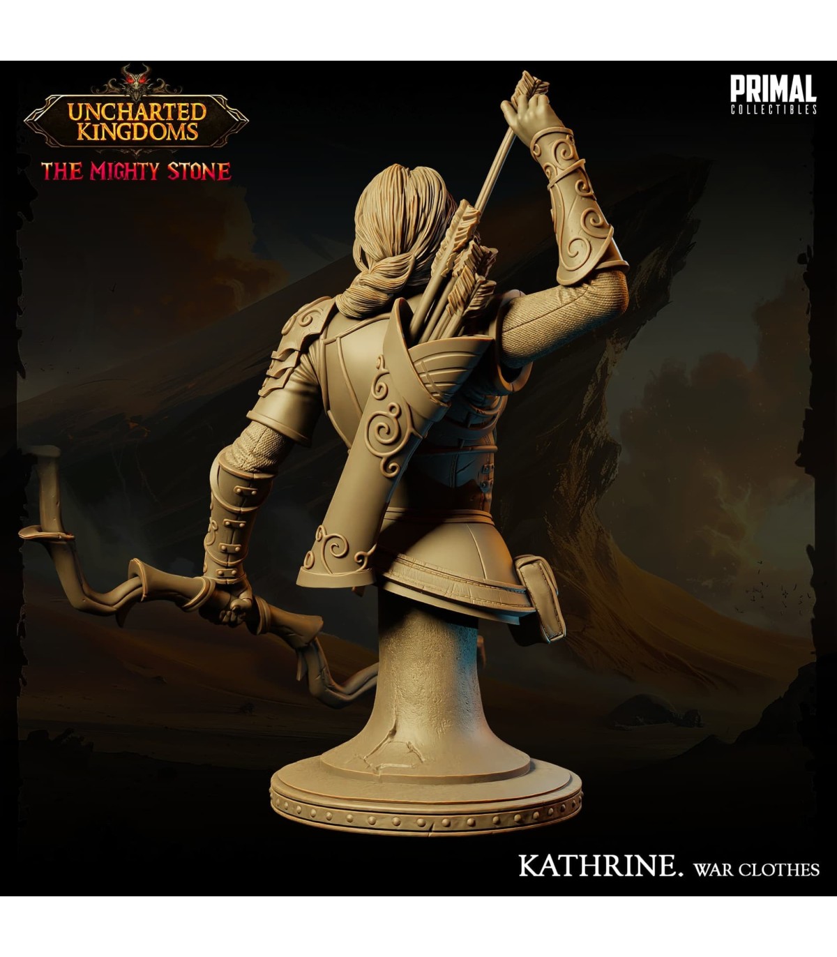 Fighter Kathrine Bromm War Clothes, Humano Guerrero Busto